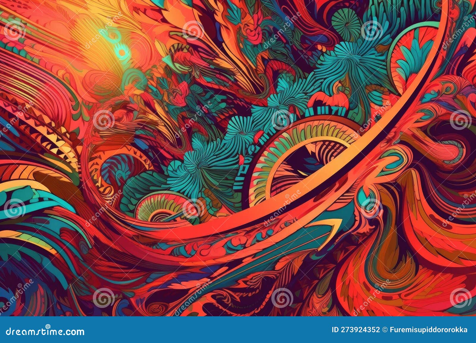 Abstract Background Image with a Psychedelic Vibe, Using Bright Colors ...