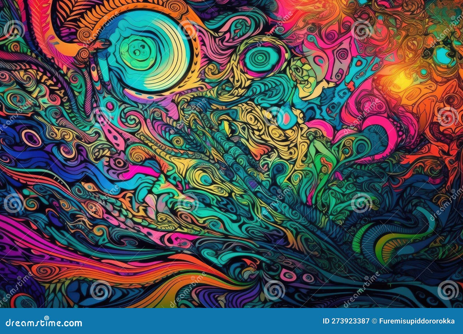 Abstract Background Image with a Psychedelic Vibe, Using Bright Colors ...