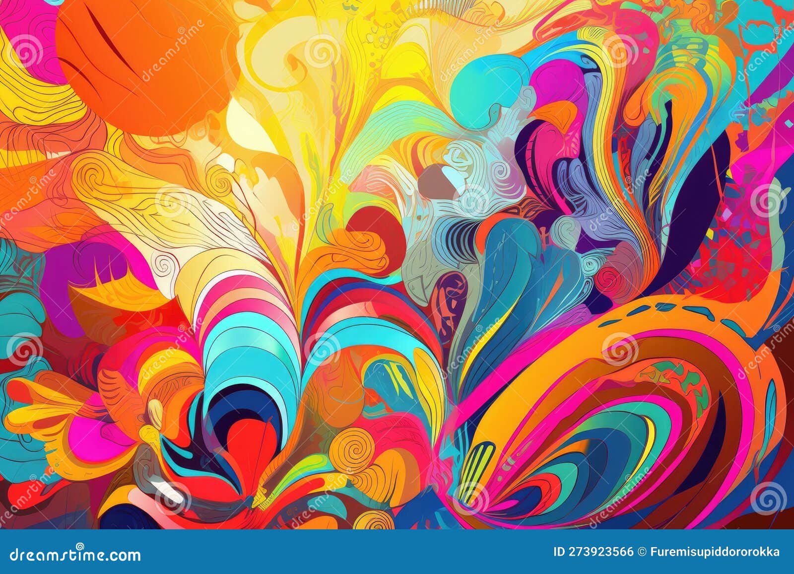 Abstract Background Image with a Psychedelic Vibe, Using Bright Colors ...