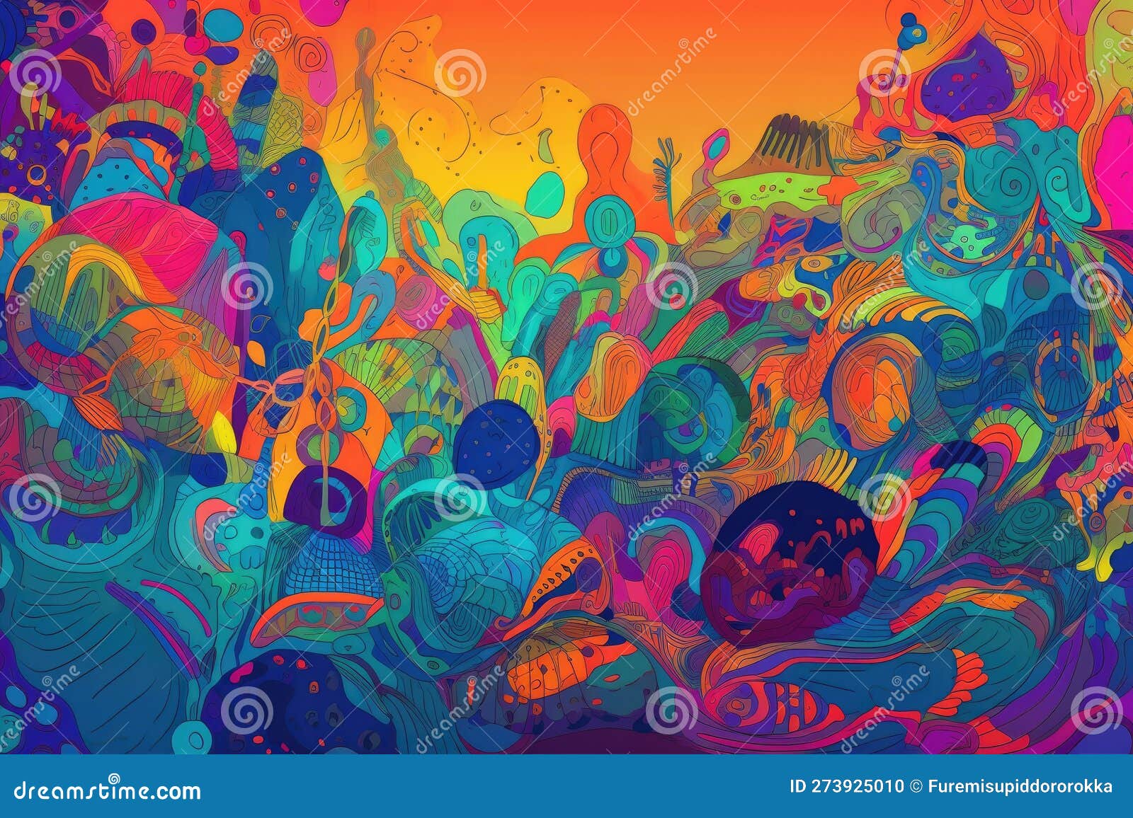 Abstract Background Image with a Psychedelic Vibe, Using Bright Colors ...