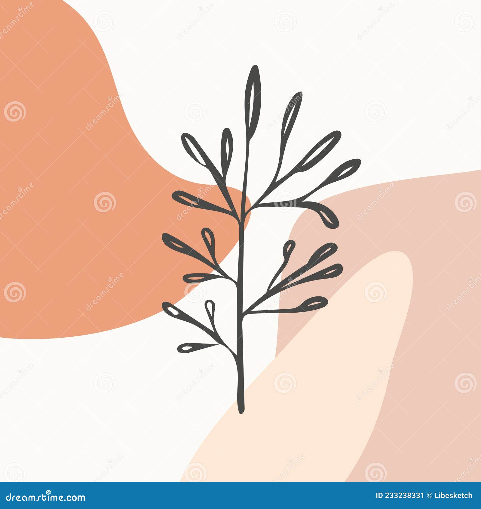 Abstract Background Image with Rounded Minimalistic Shapes in Muted ...