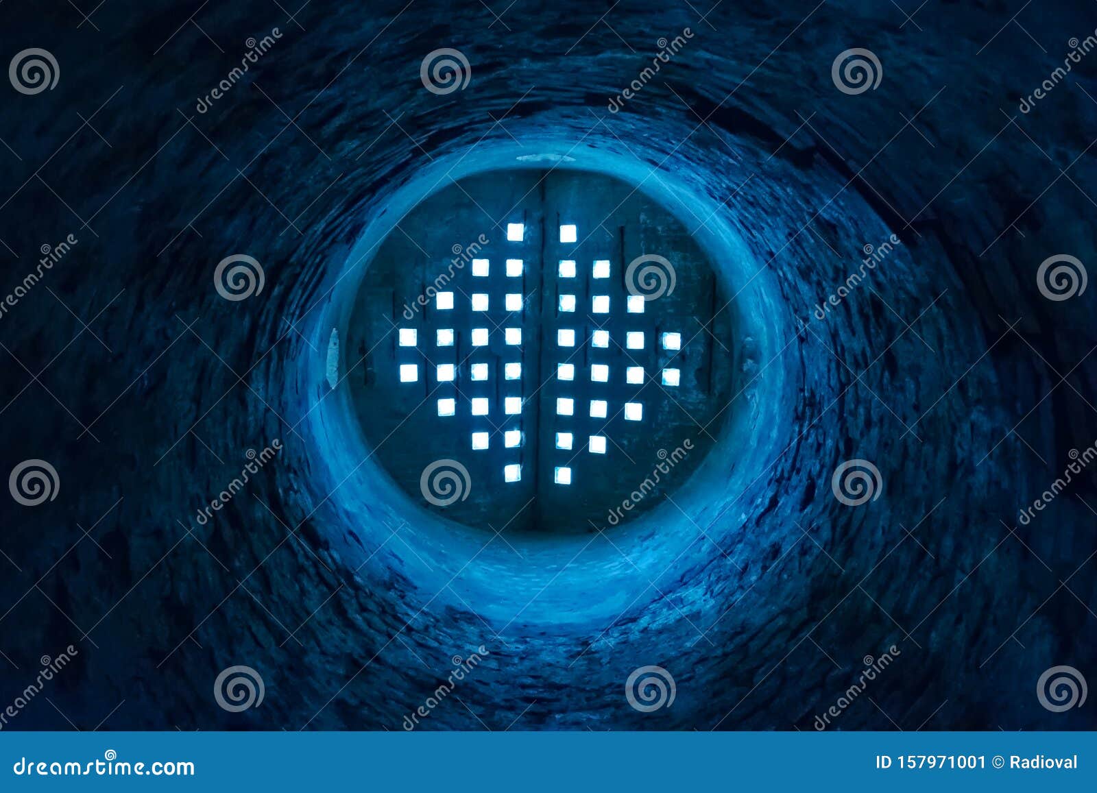 Abstract Background. Inside an Old Deep Stone Dark Well Stock Image ...