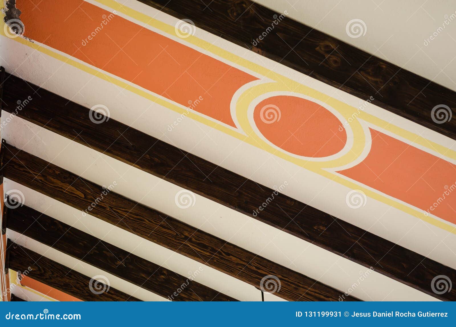 Abstract Background of the Interior of an Old Hotel from the Ceiling of ...