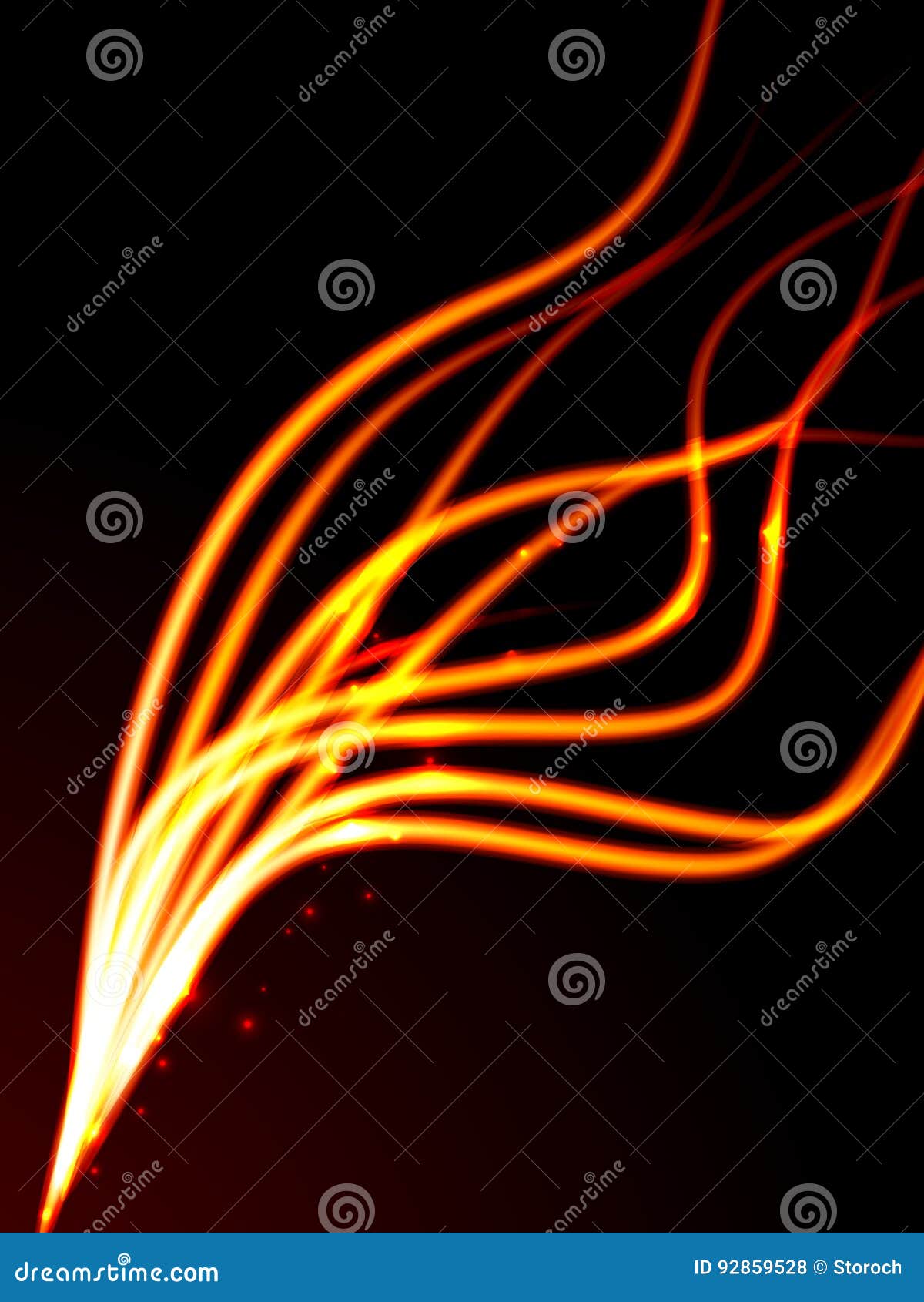 Abstract Background with Intersecting Curved Lines of Fire. Stock ...