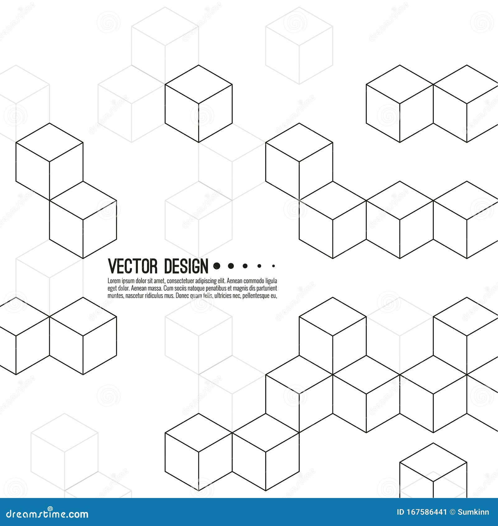 Vector pattern of cubes. stock vector. Illustration of decoration ...