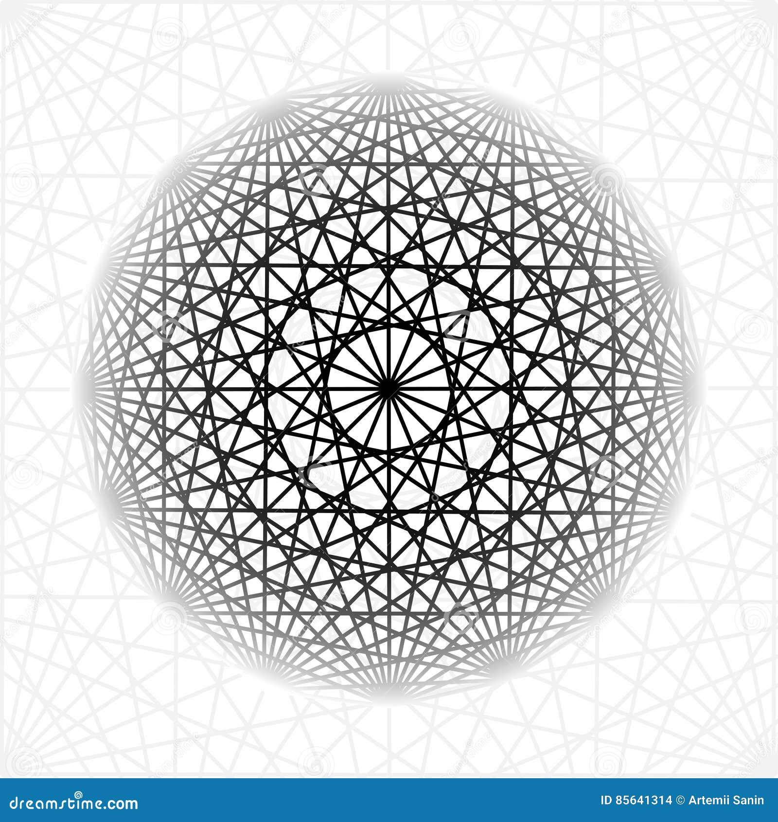 Abstract Background with Intersecting Geometric Shapes. Rotating Star ...