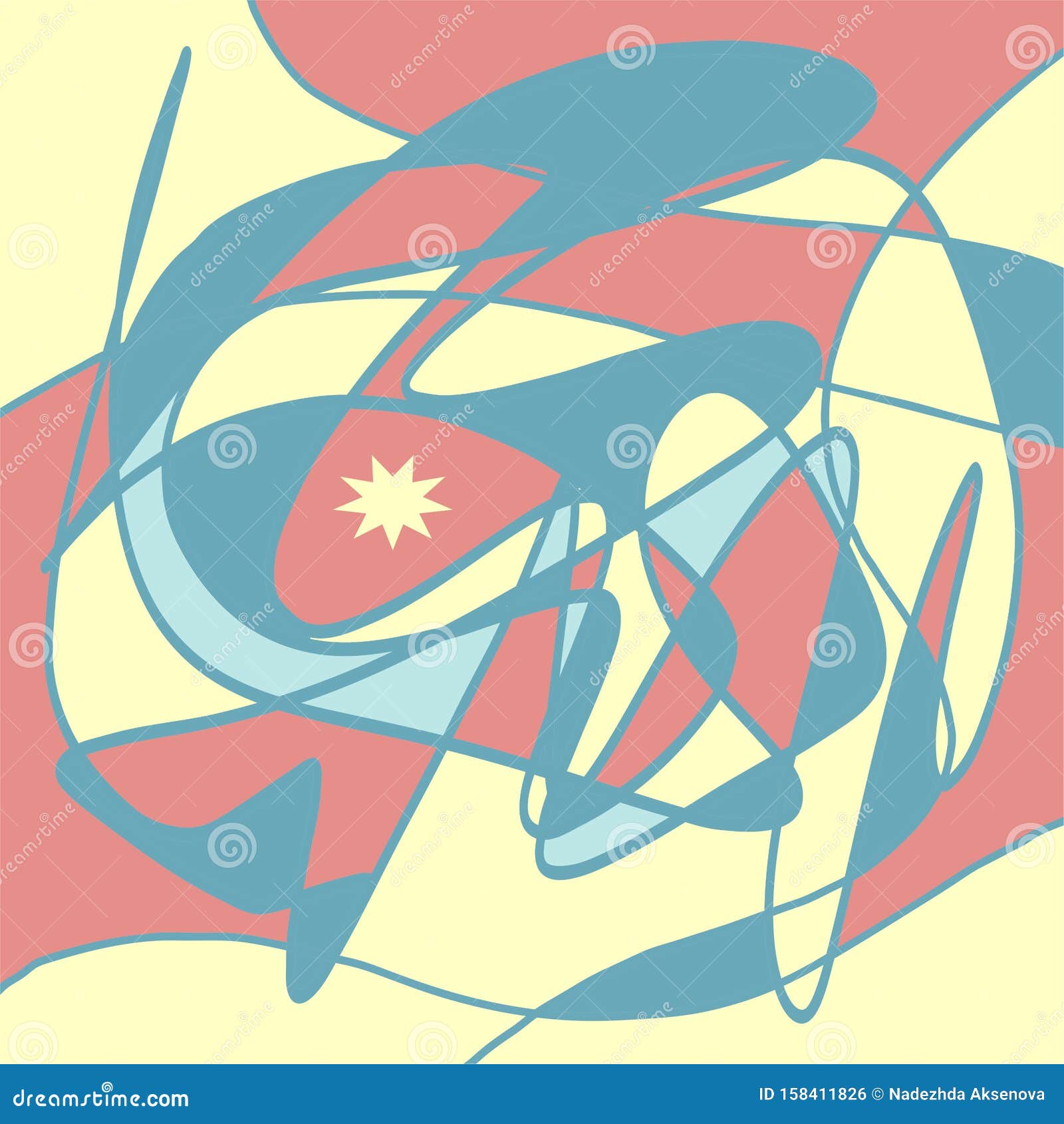 Abstract Background of Intersecting Lines and Shapes, a Star in the ...