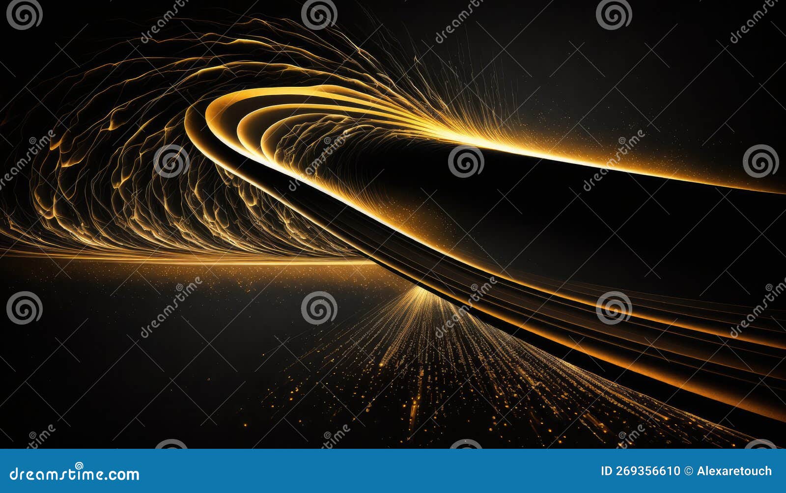 Abstract Background. Intersection of Gold and Black Lines Stock Photo ...