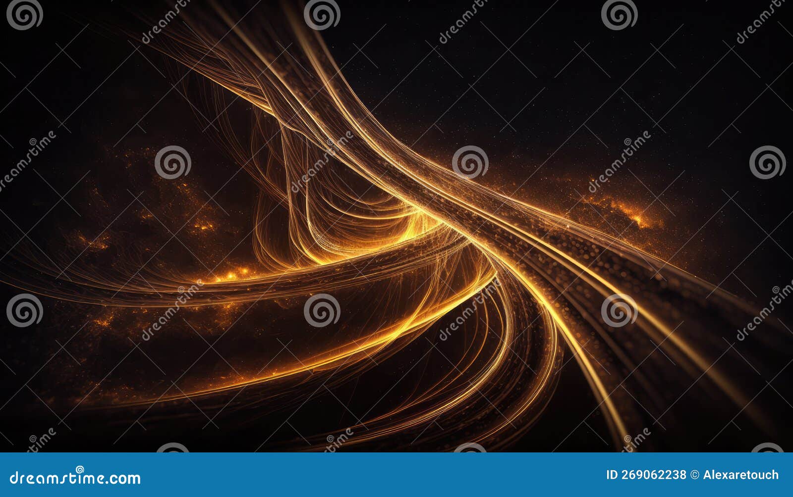 Abstract Background. Intersection of Gold and Black Lines Stock Photo ...