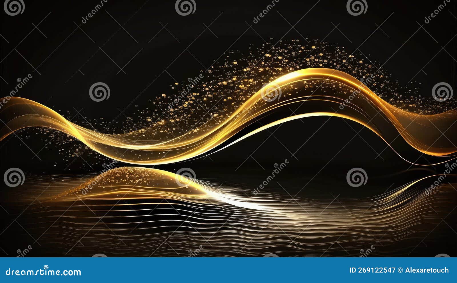 Abstract Background. Intersection of Gold and Black Metal Lines Stock ...