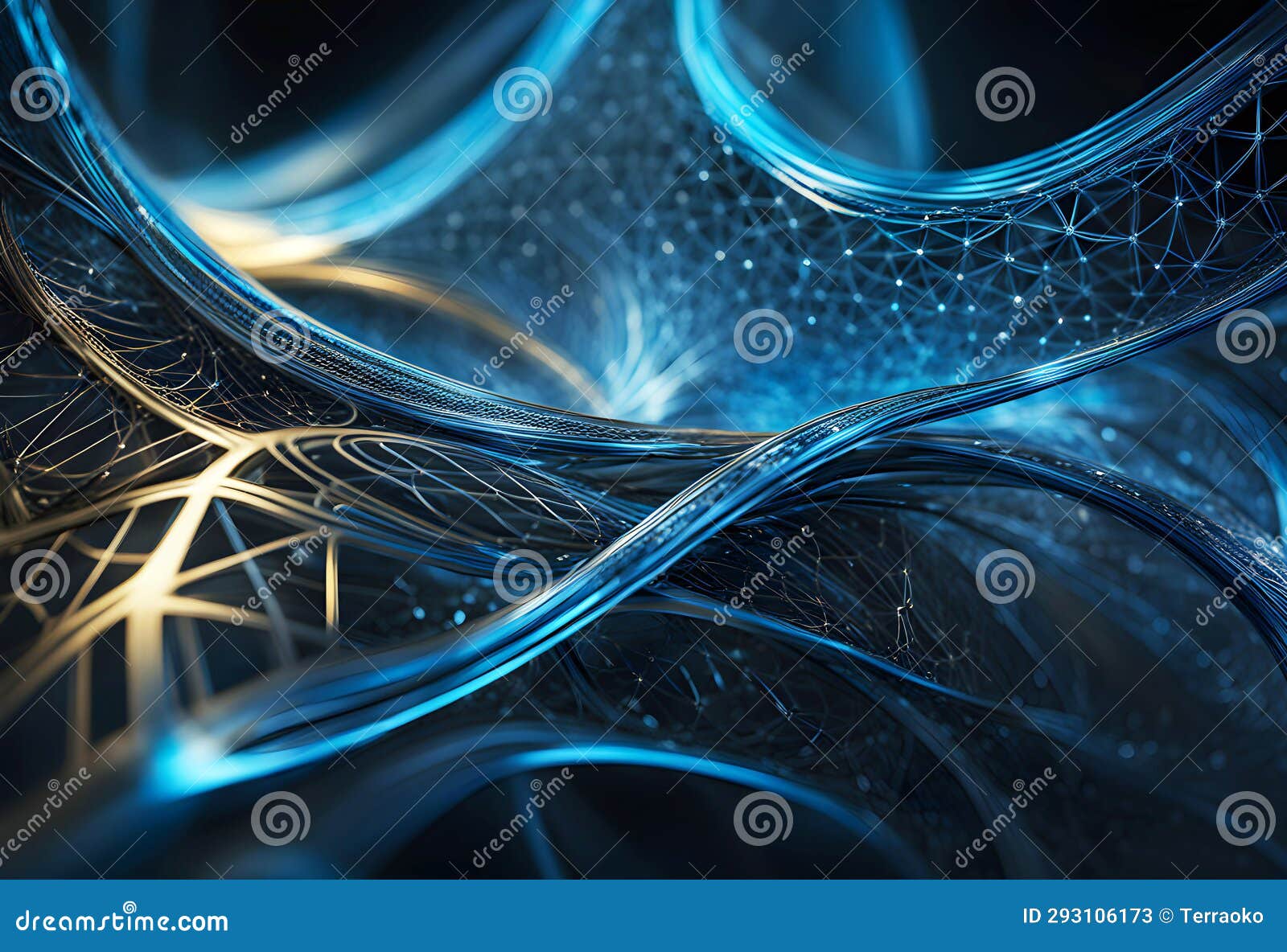 Abstract Background of Intertwining Neural Connections. Concept of E ...