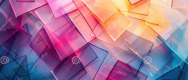 Abstract Background, Iridescent Geometric Patterns, Featuring ...