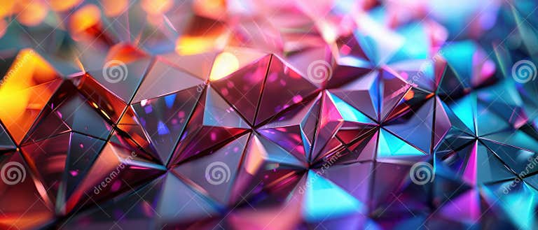 Abstract Background, Iridescent Triangular Patterns Form an Intricate ...