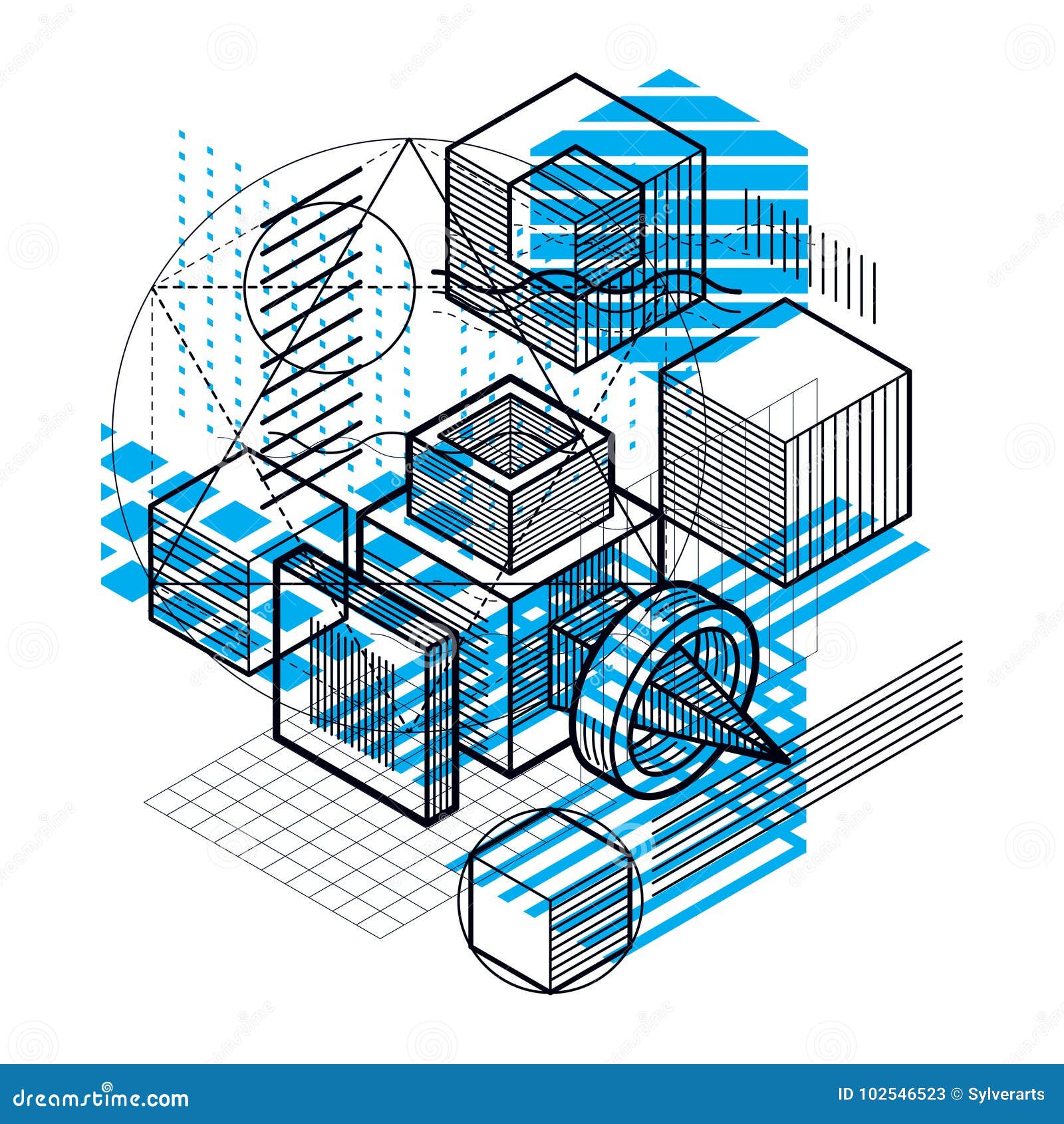 Abstract Background with Isometric Lines, Vector Illustration. T Stock ...