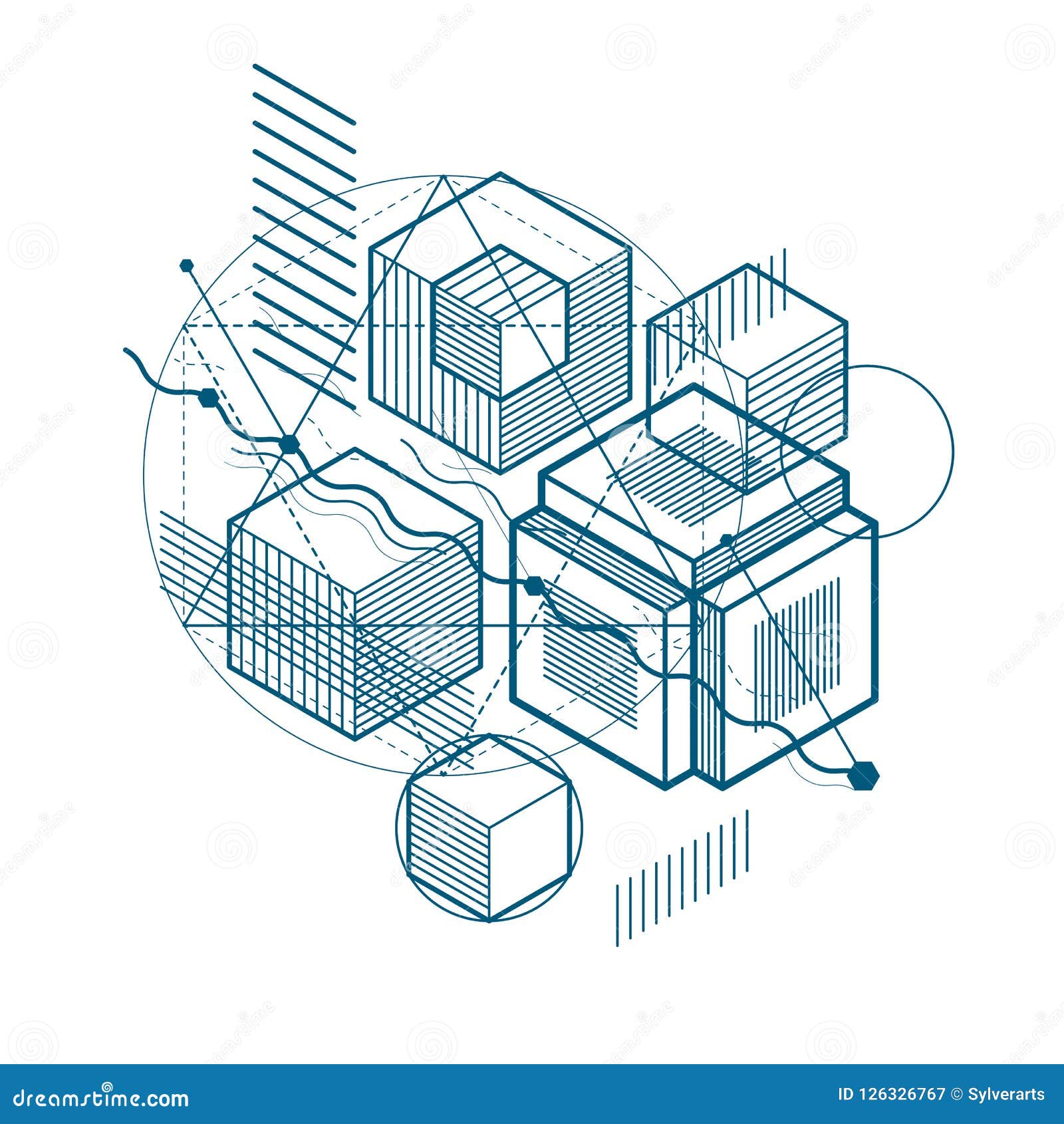 Abstract Background with Isometric Lines, Vector Illustration. T Stock ...