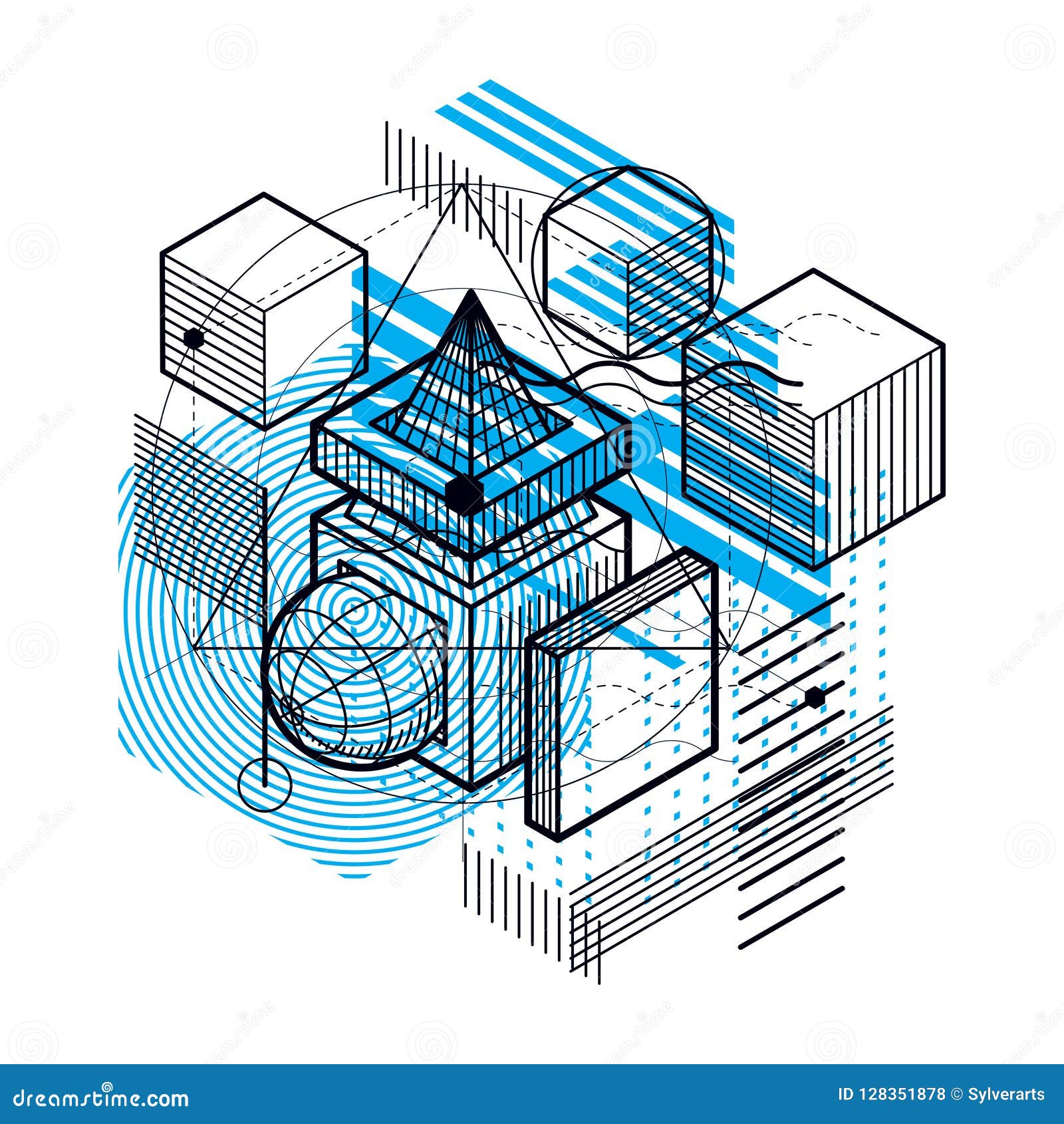 Abstract Background with Isometric Lines, Vector Illustration. T Stock ...