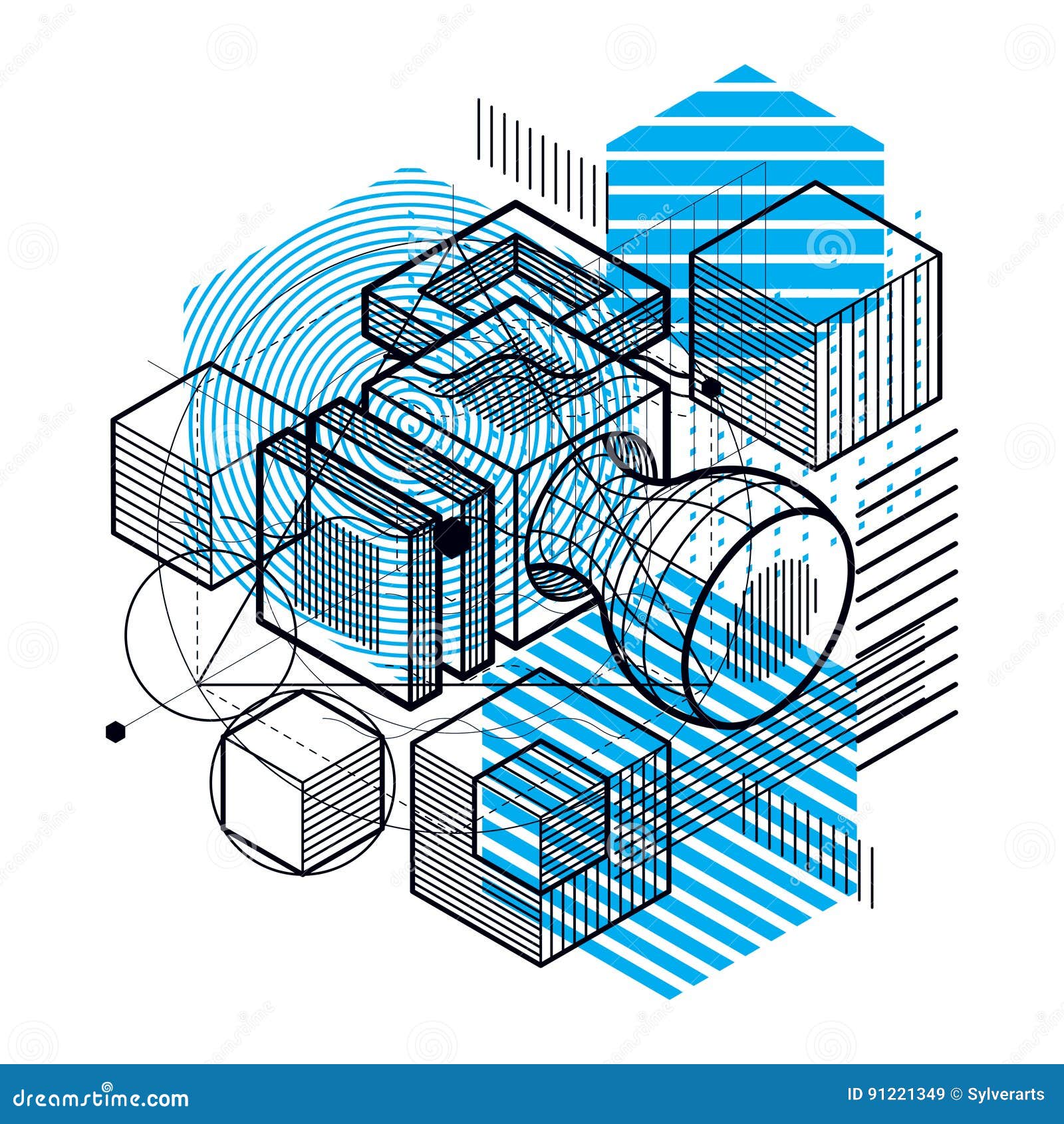 Abstract Background with Isometric Lines, Vector Illustration. T Stock ...
