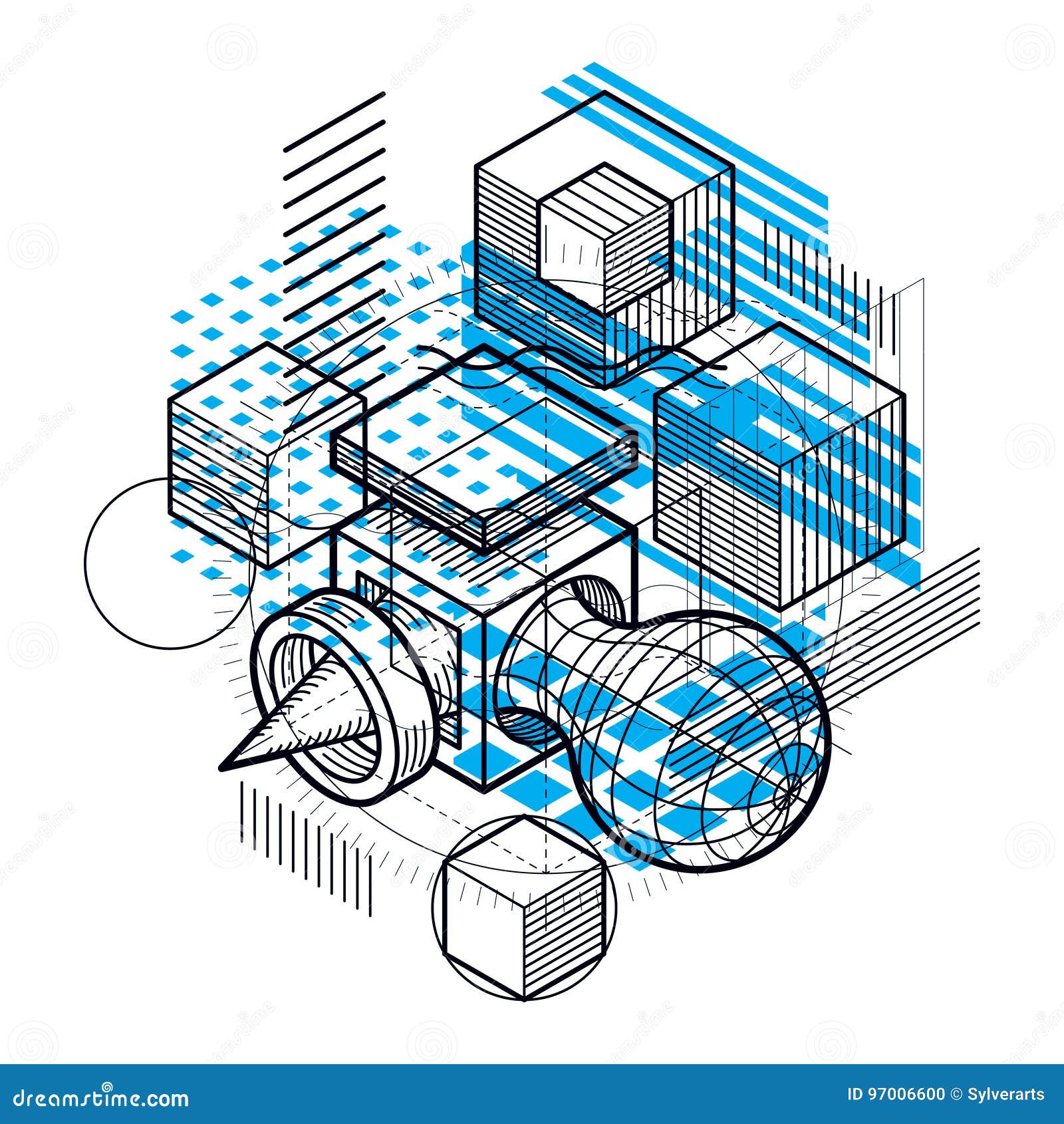 Abstract Background with Isometric Lines, Vector Illustration. T Stock ...