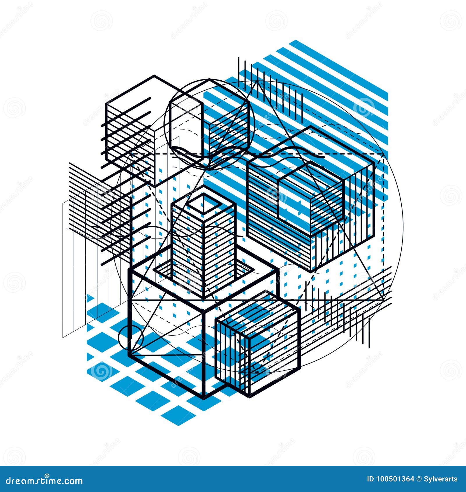 Abstract Background with Isometric Lines, Vector Illustration. T Stock ...