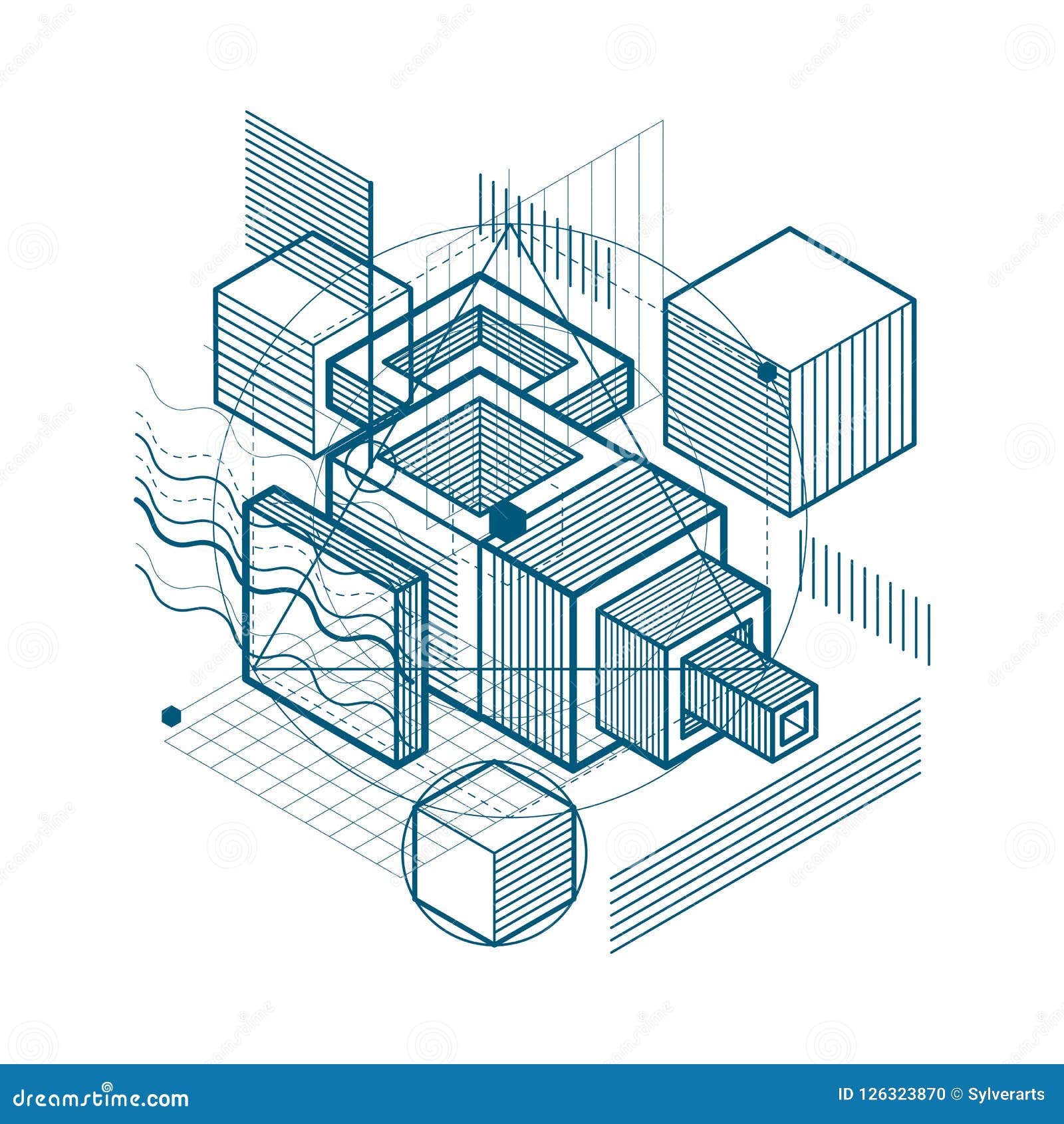 Abstract Background with Isometric Lines, Vector Illustration. T Stock ...