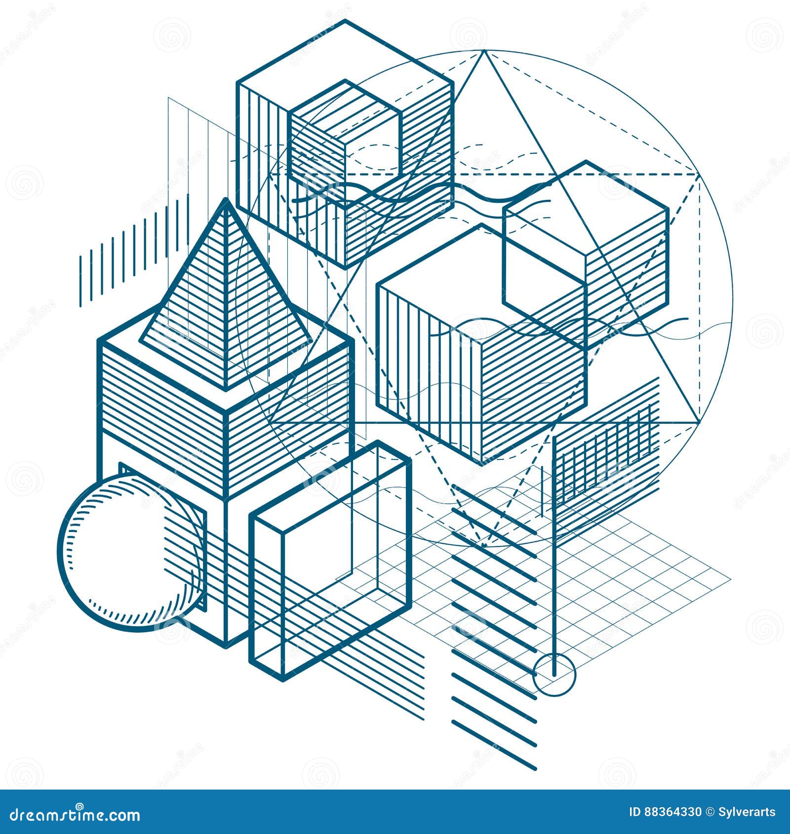 Abstract Background with Isometric Lines, Vector Illustration. Stock ...