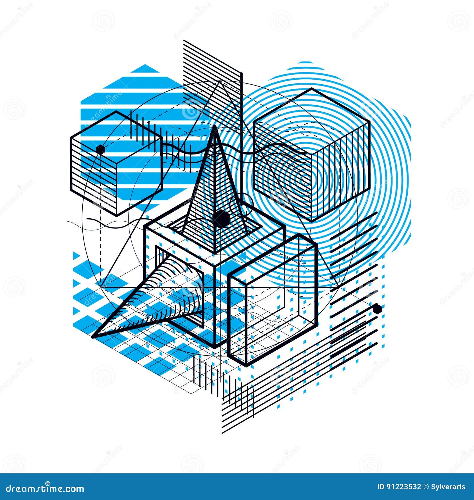 Abstract Background with Isometric Lines, Vector Illustration. Stock ...
