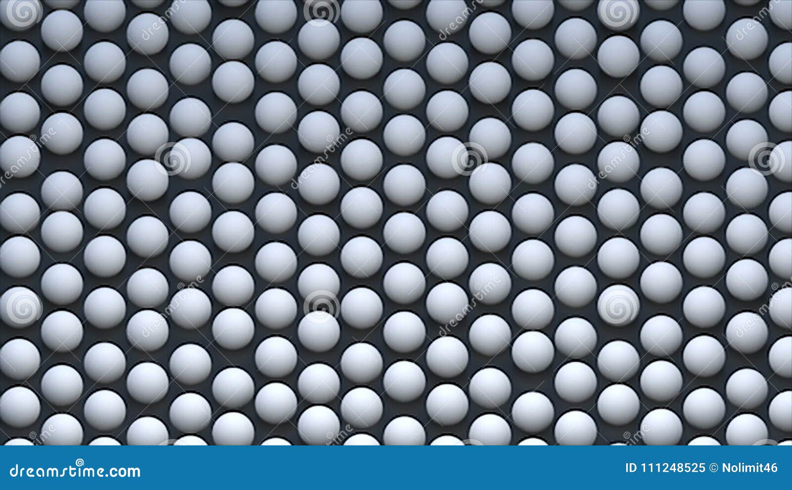 Abstract Background with Isometric Spheres on Surface, 3d Rendering ...