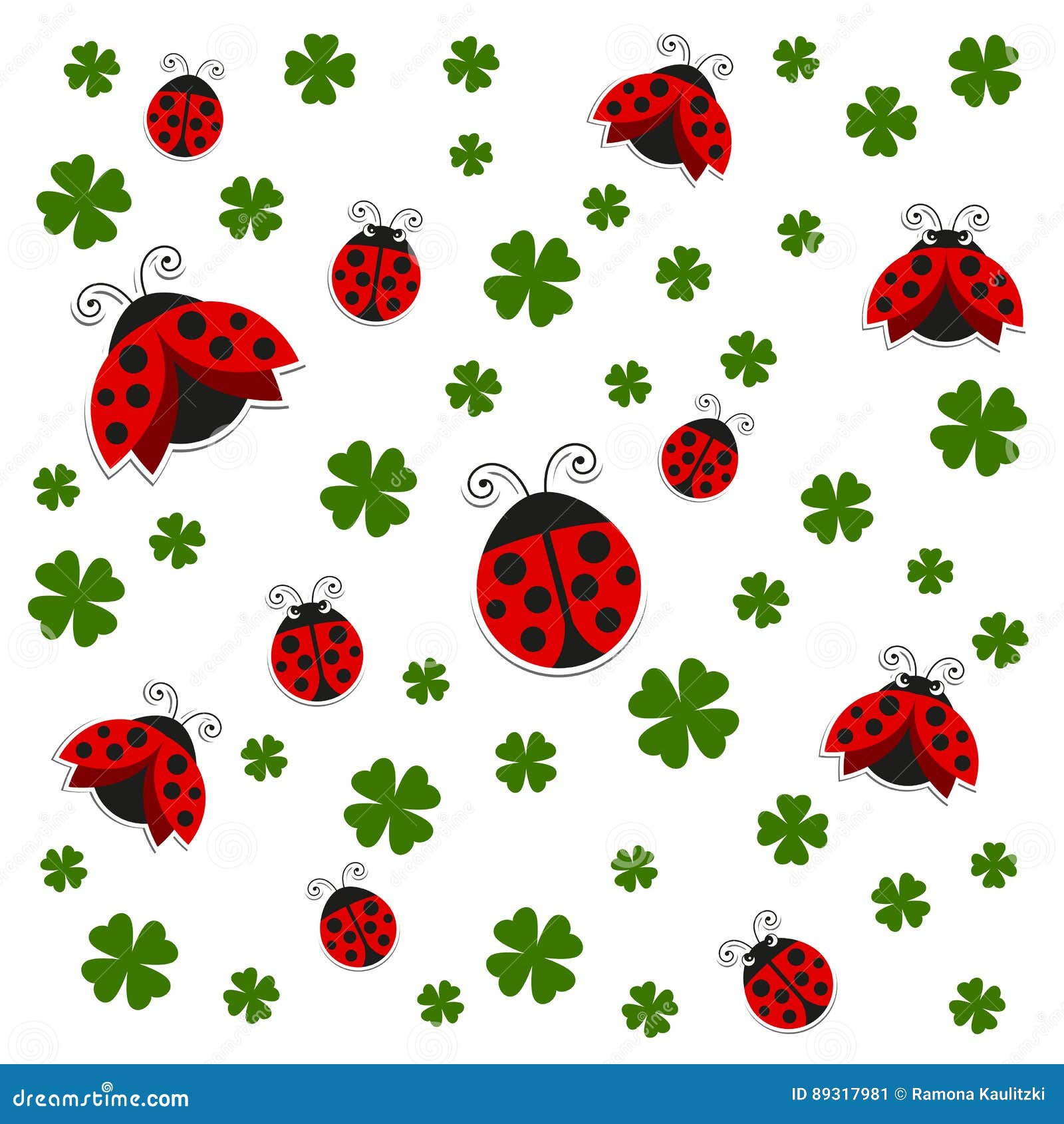 Abstract Background with Ladybugs Stock Illustration - Illustration of ...