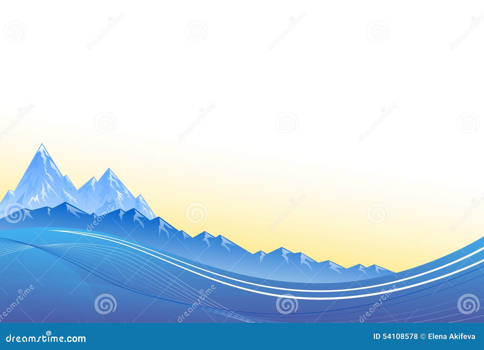 Abstract Background Landscapes Mountains Blue Sunset Stock Vector ...