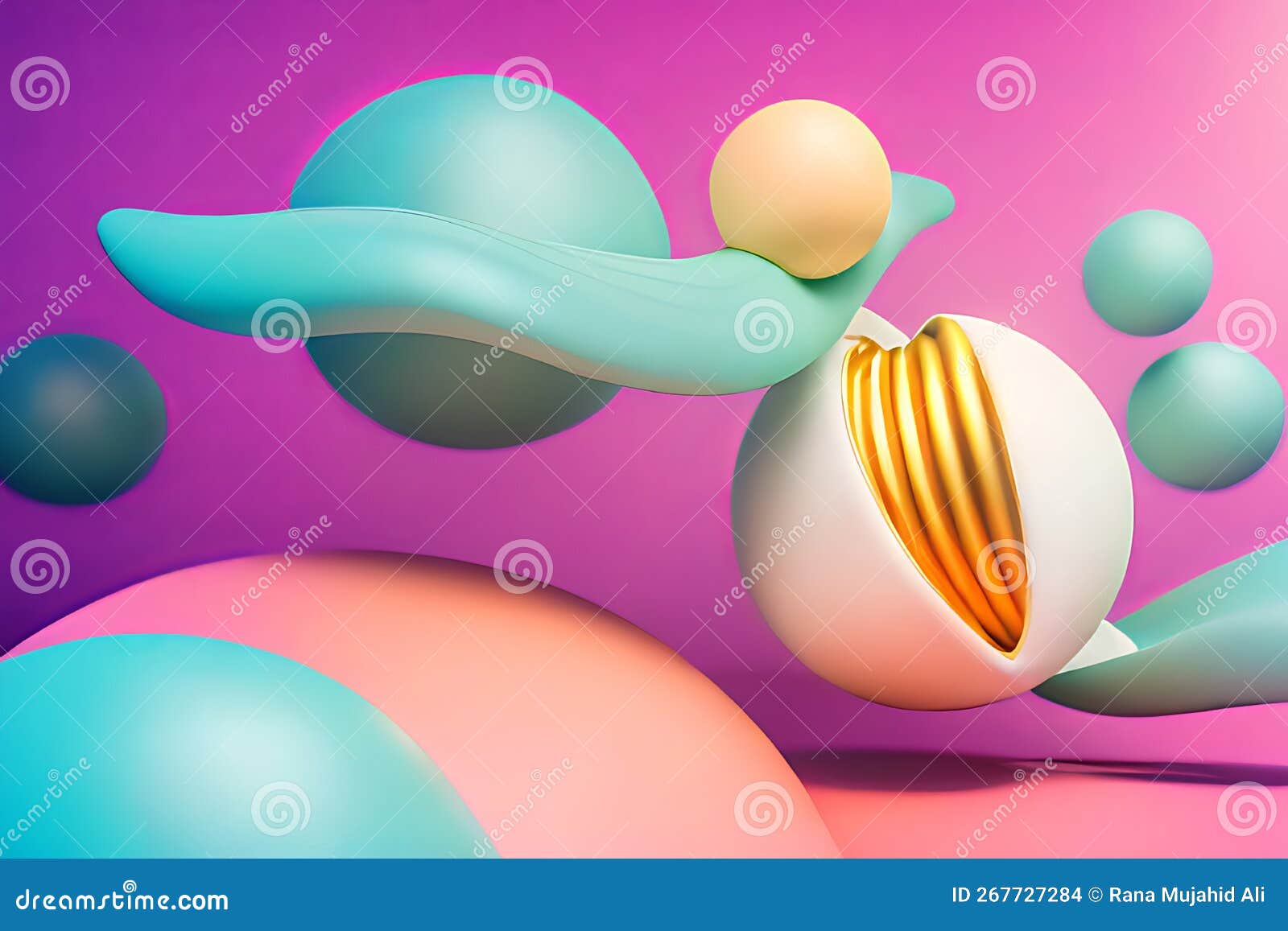 Abstract Background With Large White Fluted Sphere Render Realistic ...