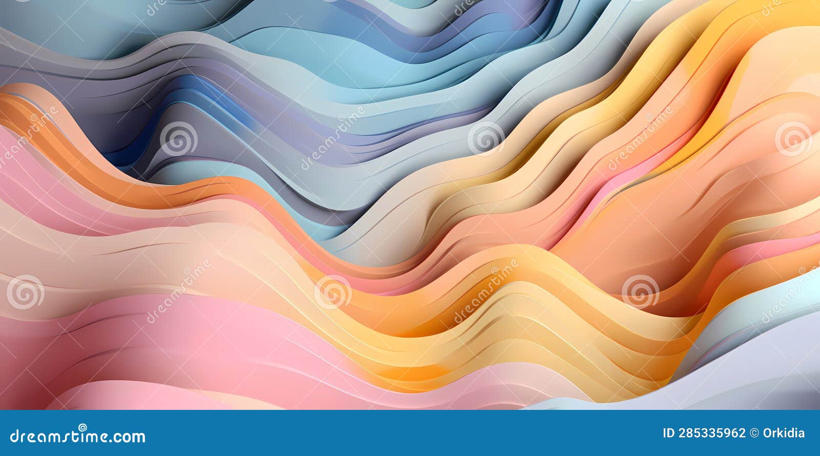 Abstract Background with Layered Pastel Color Waves - Modern Design ...