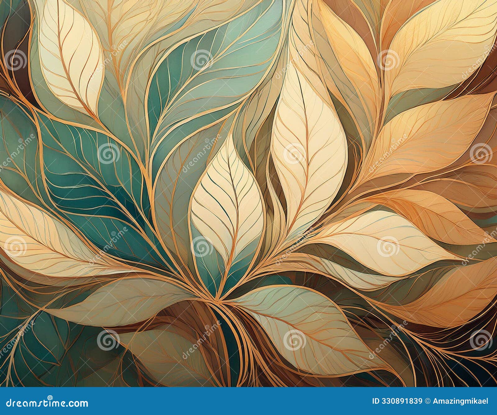 Abstract Background with Leaf Textures Layered Transparency Creating ...