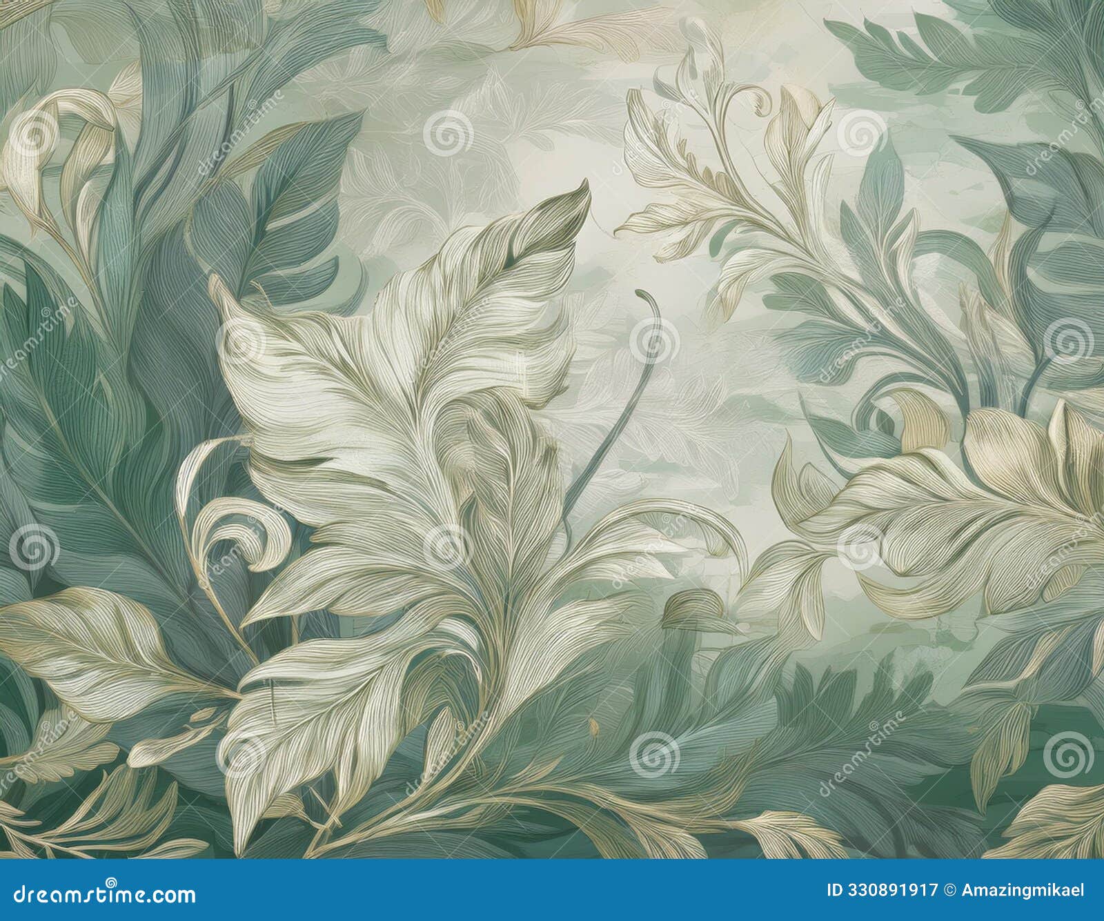 Abstract Background with Leaf Textures Layered Transparency Creating ...