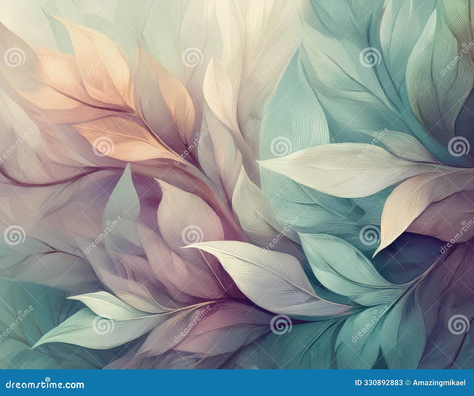 Abstract Background with Leaf Textures Layered Transparency Creating ...