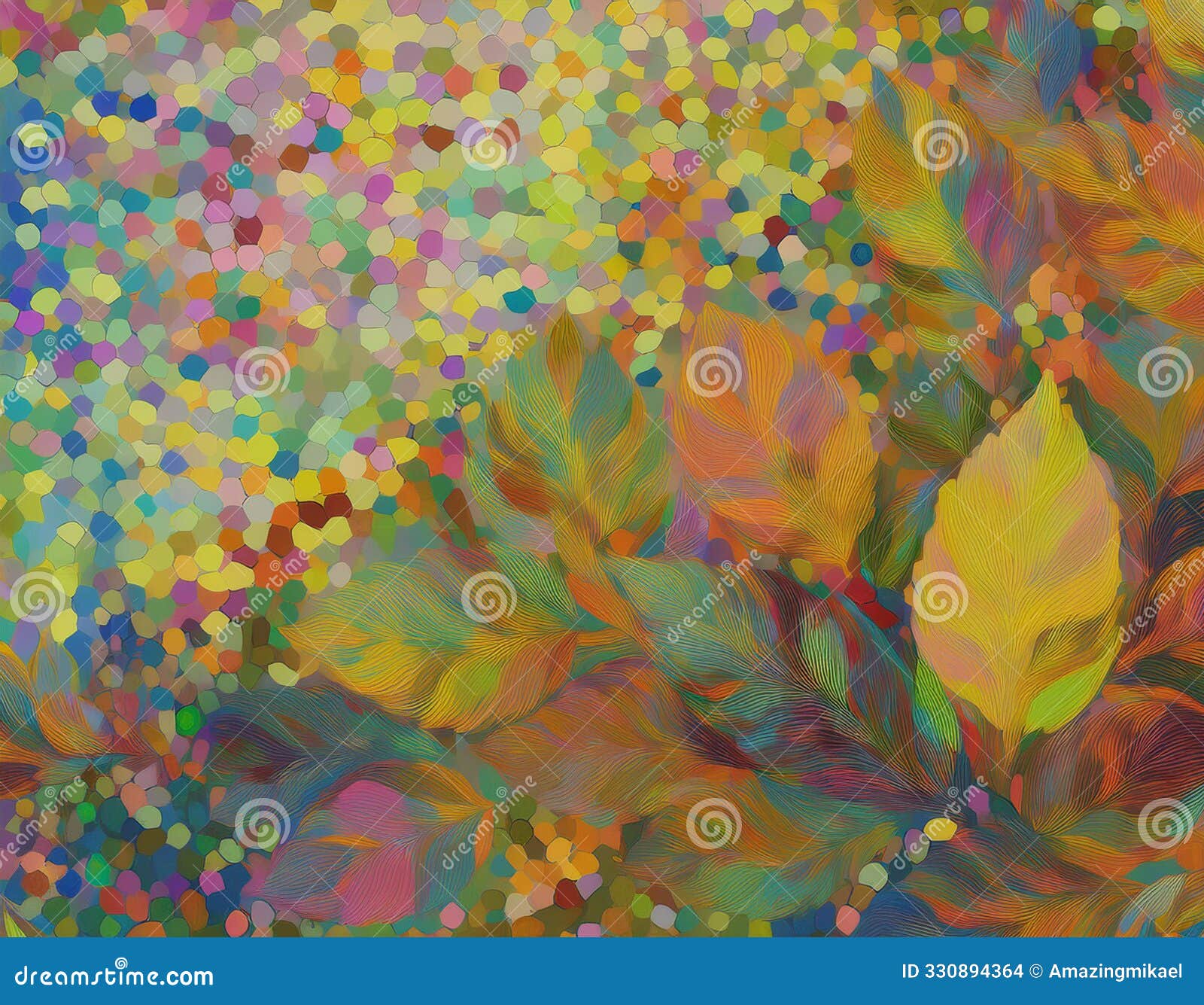 Abstract Background with Leaf Textures Layered Transparency Creating ...