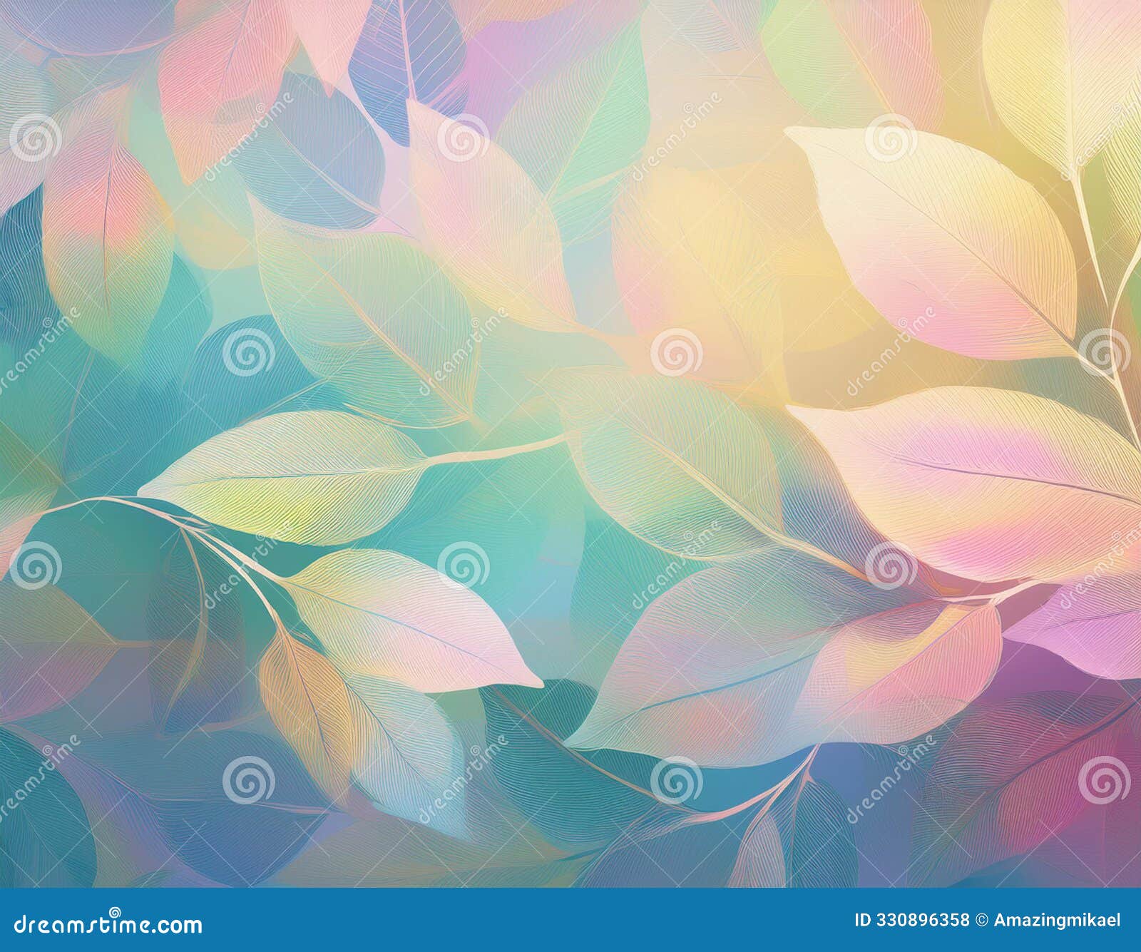 Abstract Background with Leaf Textures Layered Transparency Creating ...