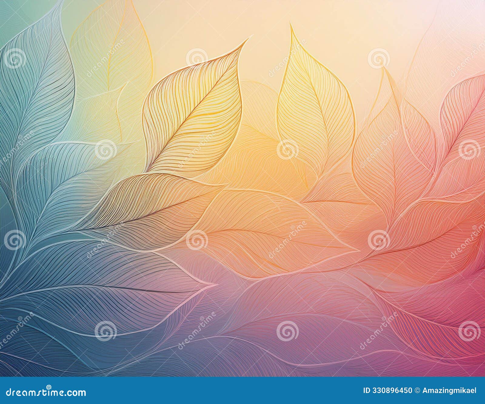 Abstract Background with Leaf Textures Layered Transparency Creating ...