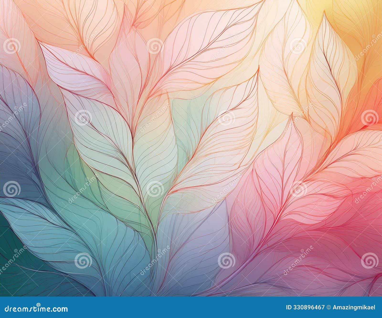 Abstract Background with Leaf Textures Layered Transparency Creating ...