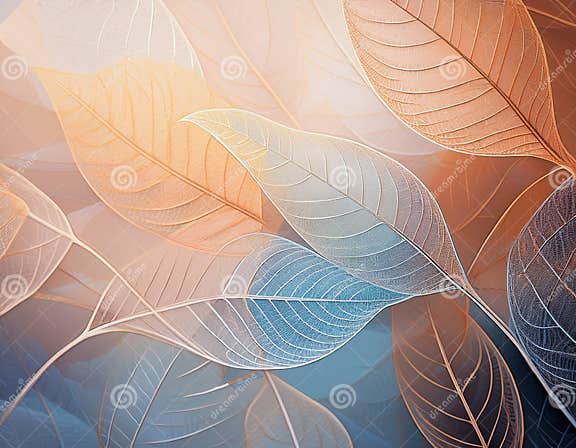 Abstract Background with Leaf Textures Layered Transparency Creating ...