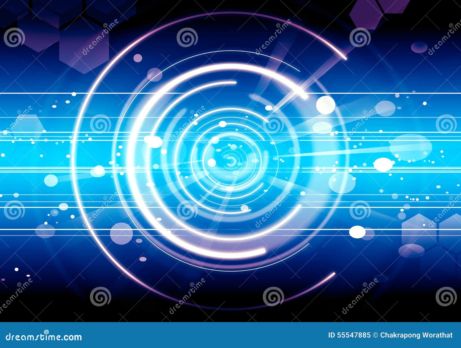 Abstract Background Lens Future Blue Flare Technology. Stock ...