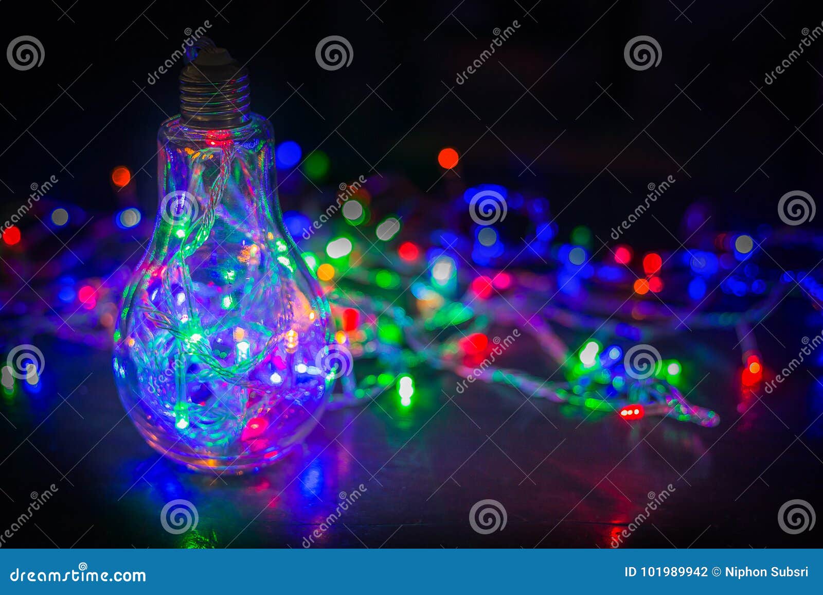 The Abstract Background Light Bulb Multi Color Bokeh in Shadow Stock ...