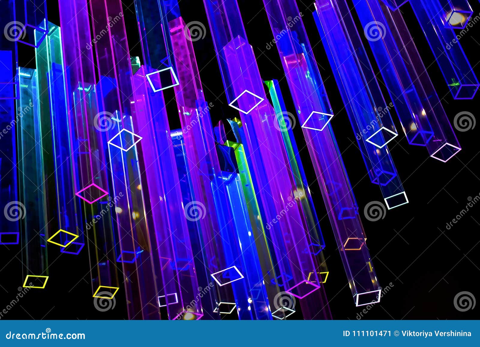 Abstract Background with Light Colored Neon Prisms Stock Image - Image ...