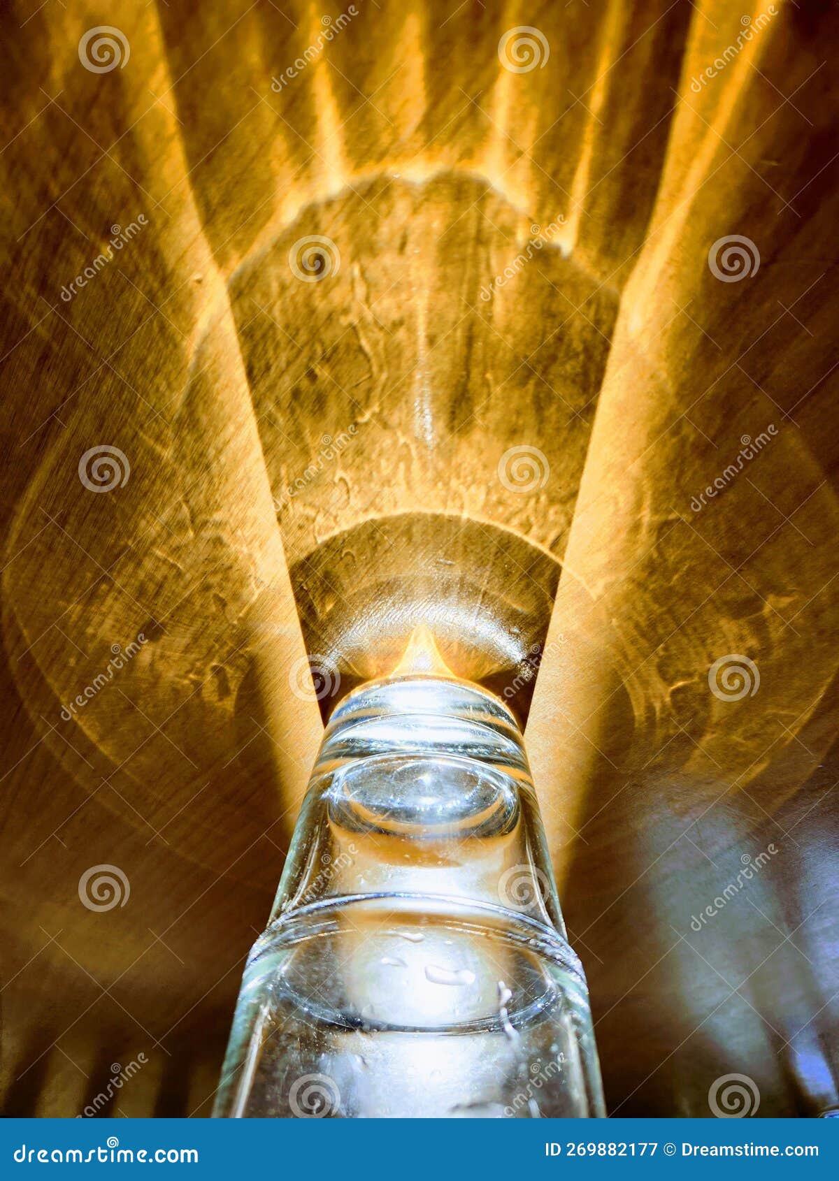 Abstract Background of Light Coming from the Bottom of a Glass Bottle ...