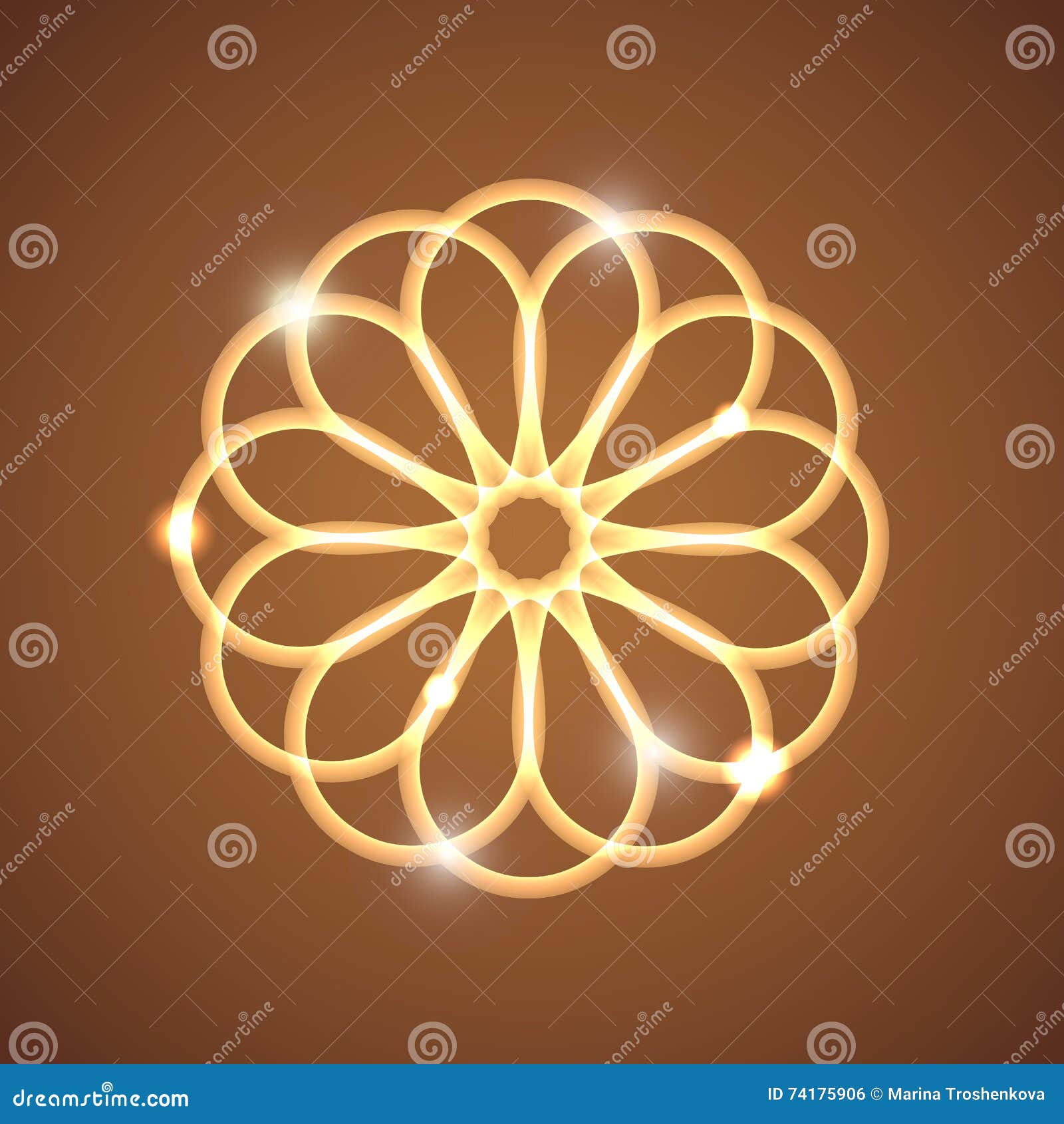 Abstract Background with Light Geometrical Mandala. Stock Vector ...