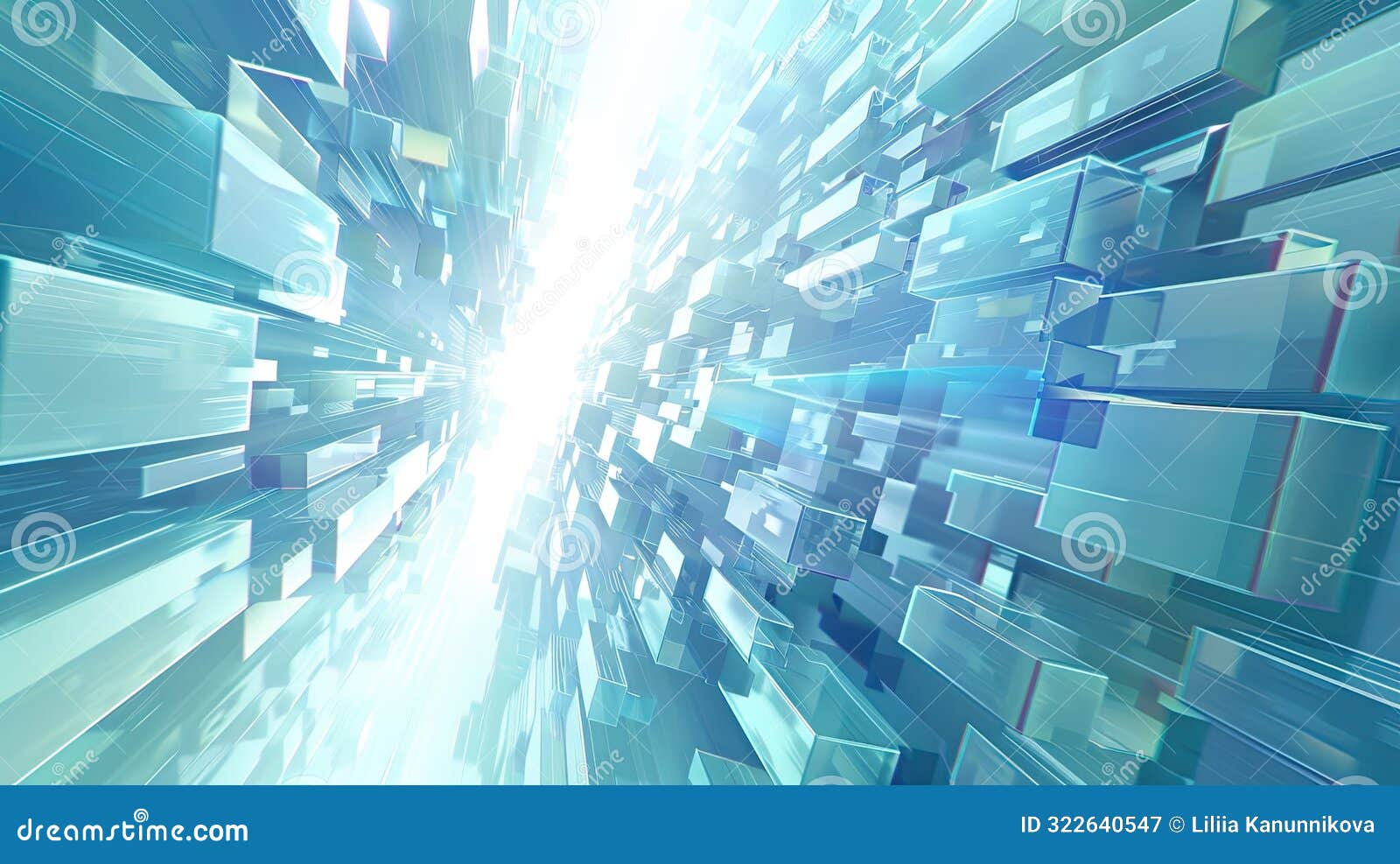 Abstract Background with Light Rays and Geometric Shapes, Creating an ...
