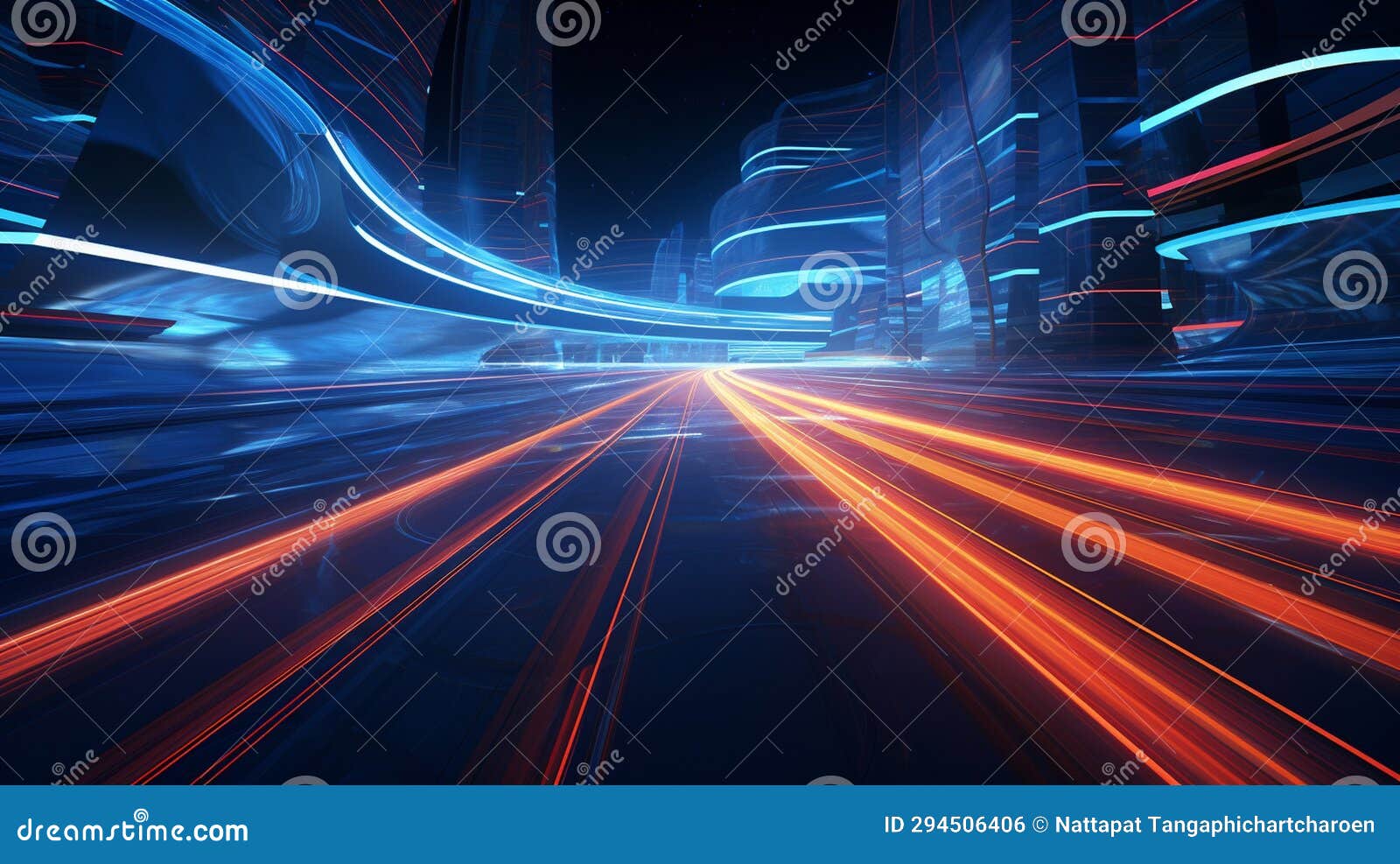 Abstract Background Light Trails Curve Distortion Perspective Angle ...