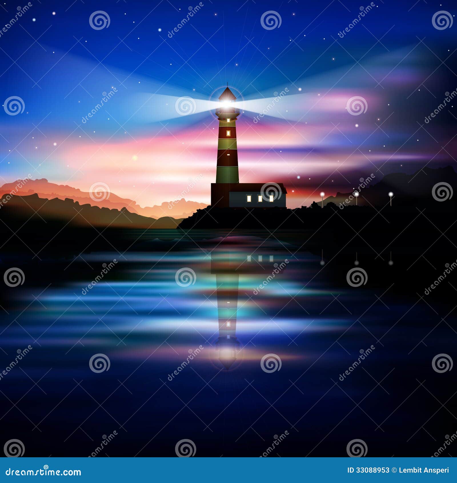 Abstract Background with Lighthouse Stock Vector - Illustration of ...
