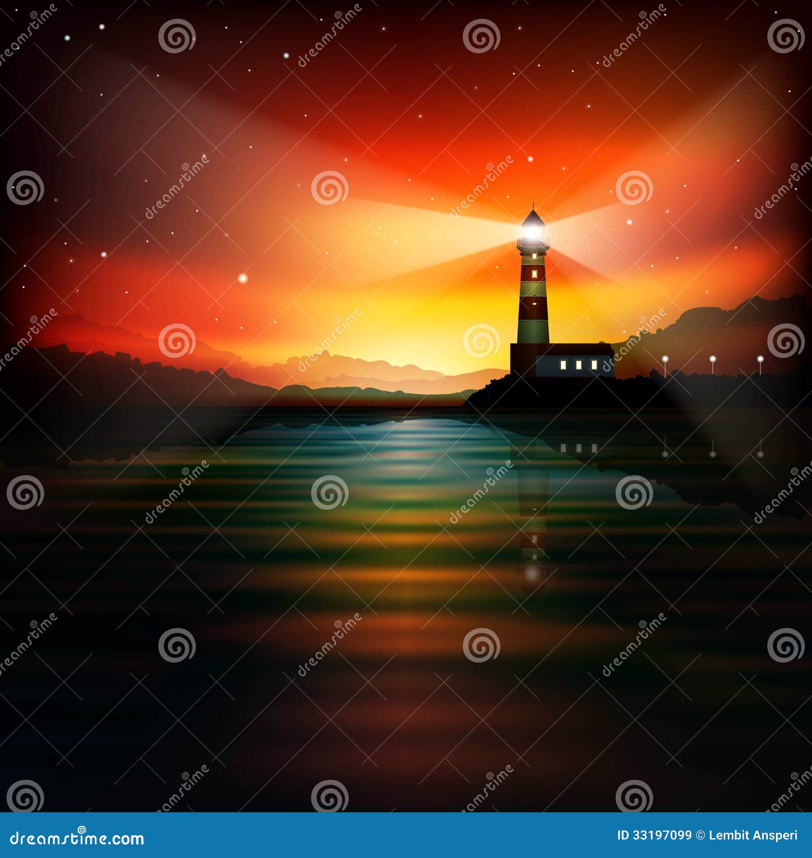 Abstract Background with Lighthouse Stock Vector - Illustration of ...