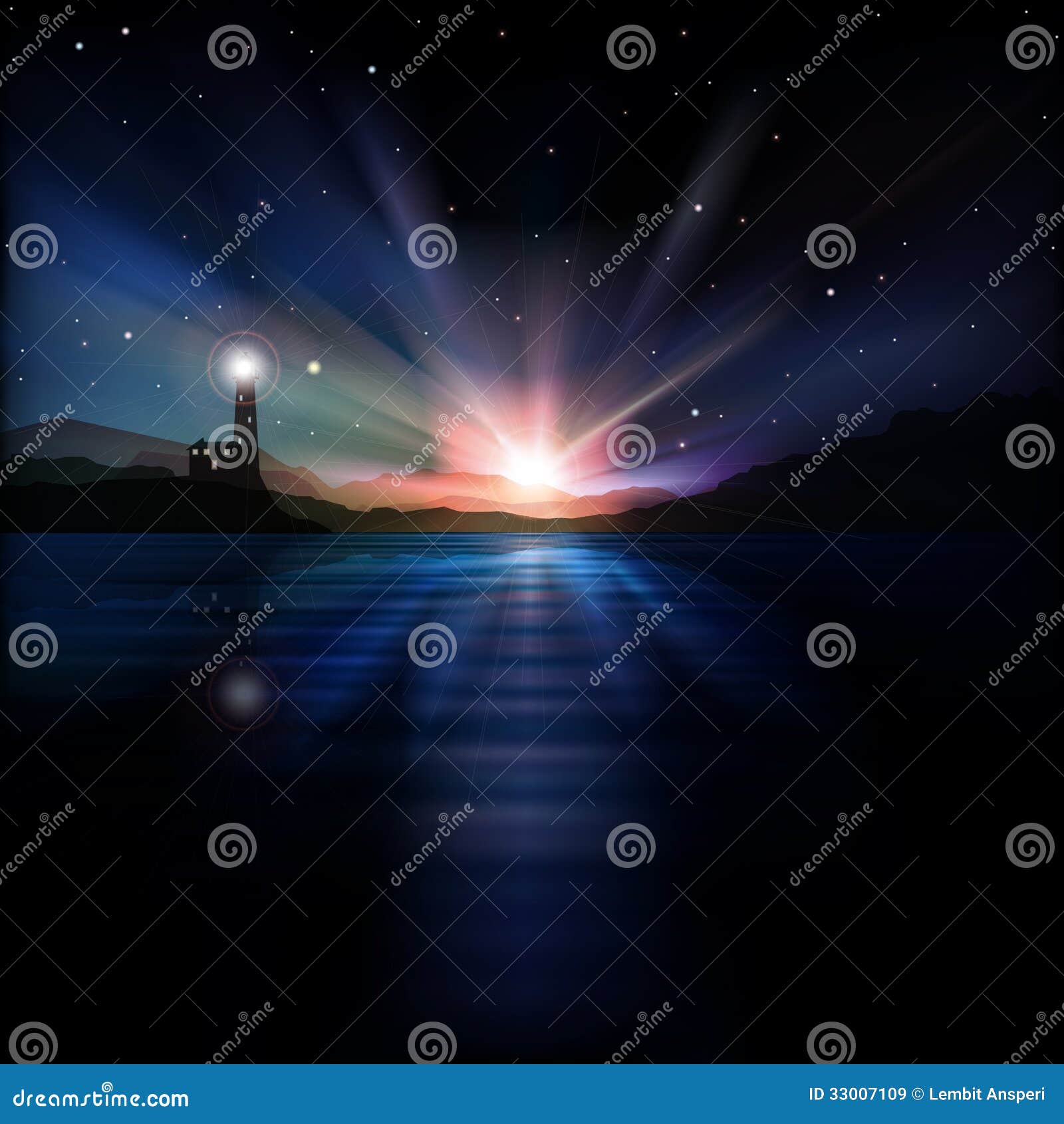 Abstract Background with Lighthouse Stock Vector - Illustration of ...