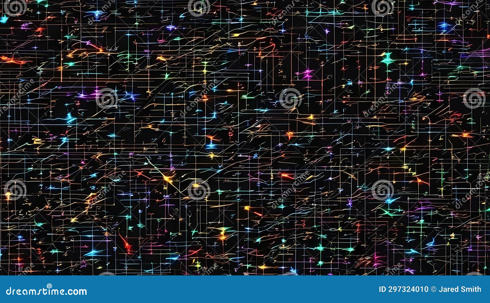 Abstract Background Lightning a Black Canvas with Colorful Math ...